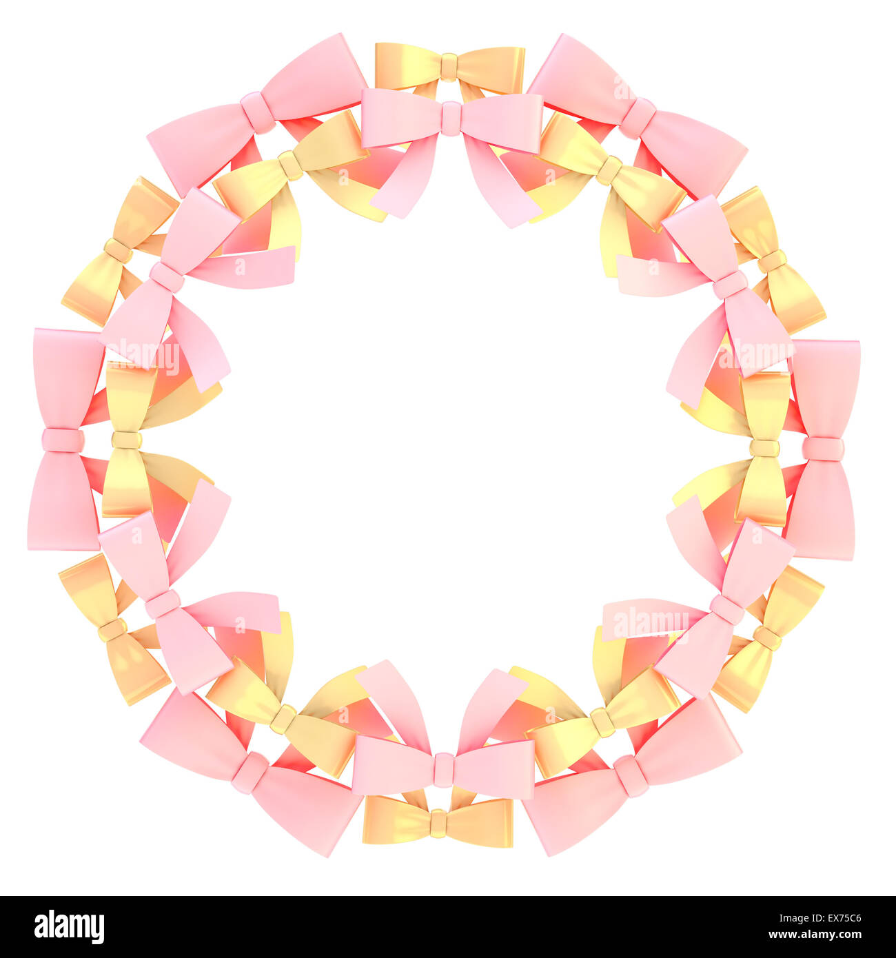 Round frame made of ribbon bows Stock Photo - Alamy