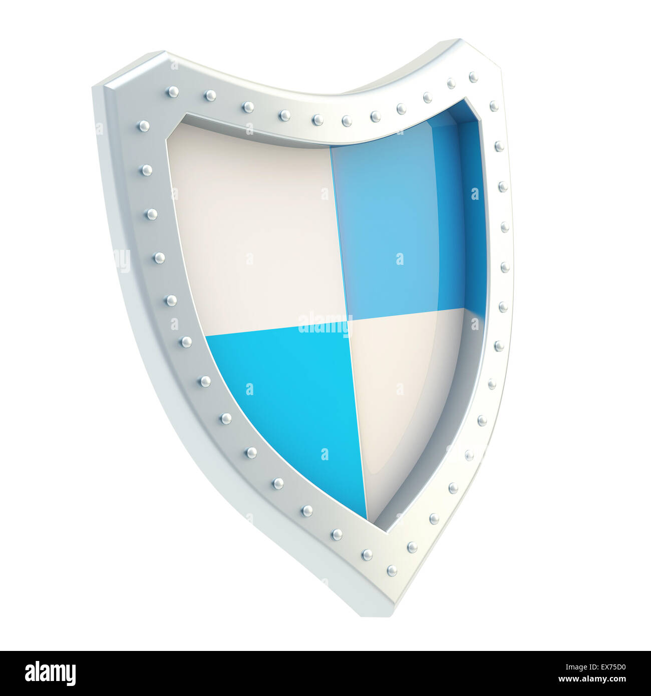 Shield divided in four sectors Stock Photo - Alamy