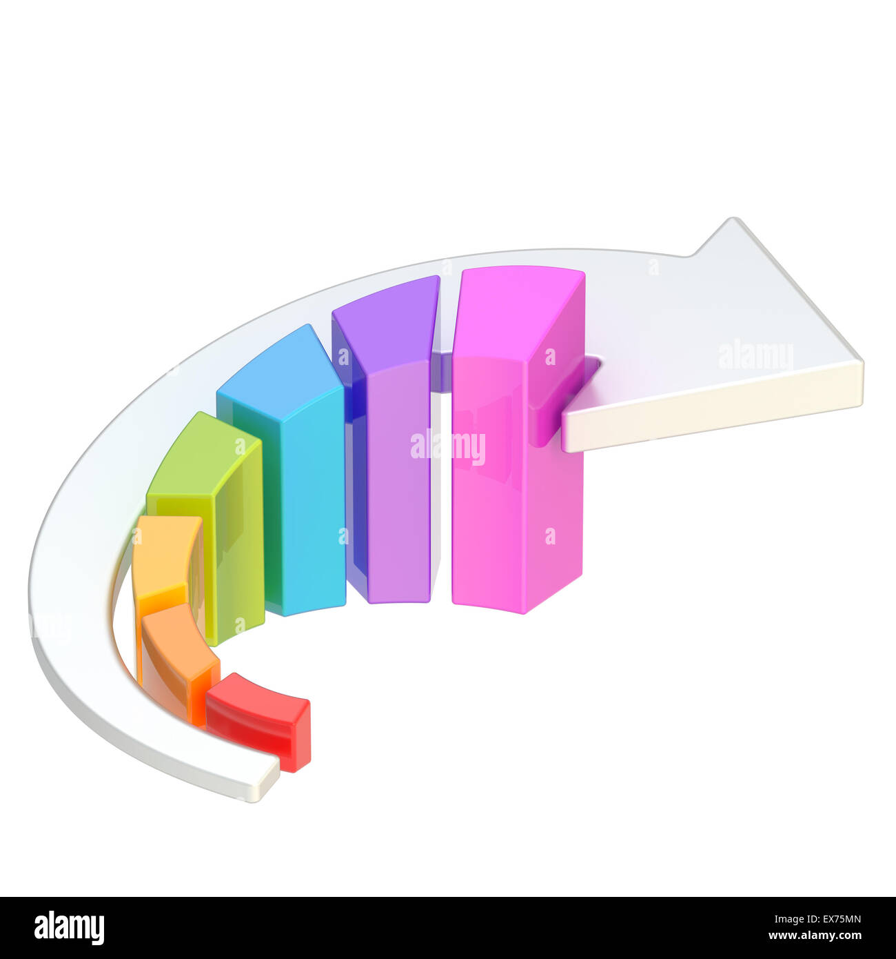 Growing bar chart graph isolated Stock Photo - Alamy