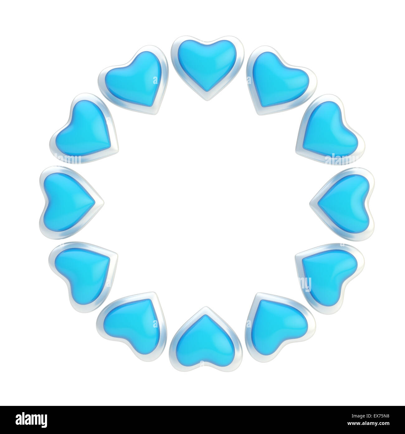 Round frame made of hearts isolated Stock Photo - Alamy