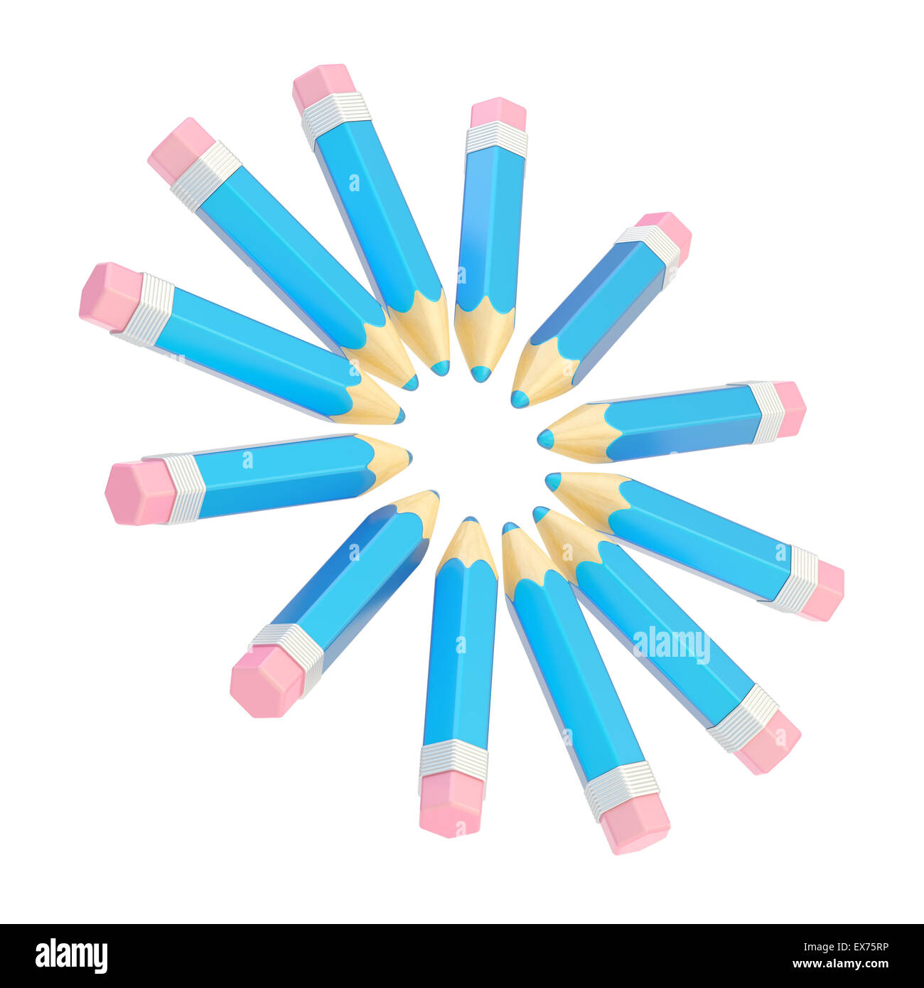 Round pencil composition Stock Photo - Alamy
