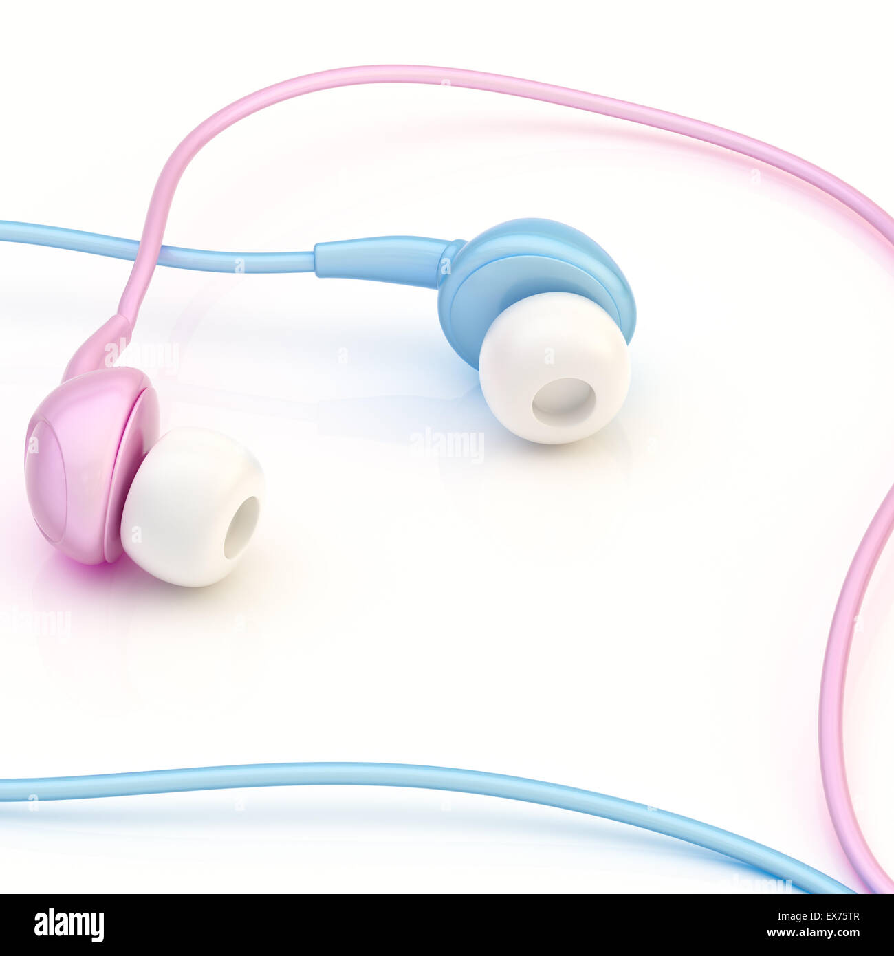 Pair of in-ear headphones Stock Photo - Alamy