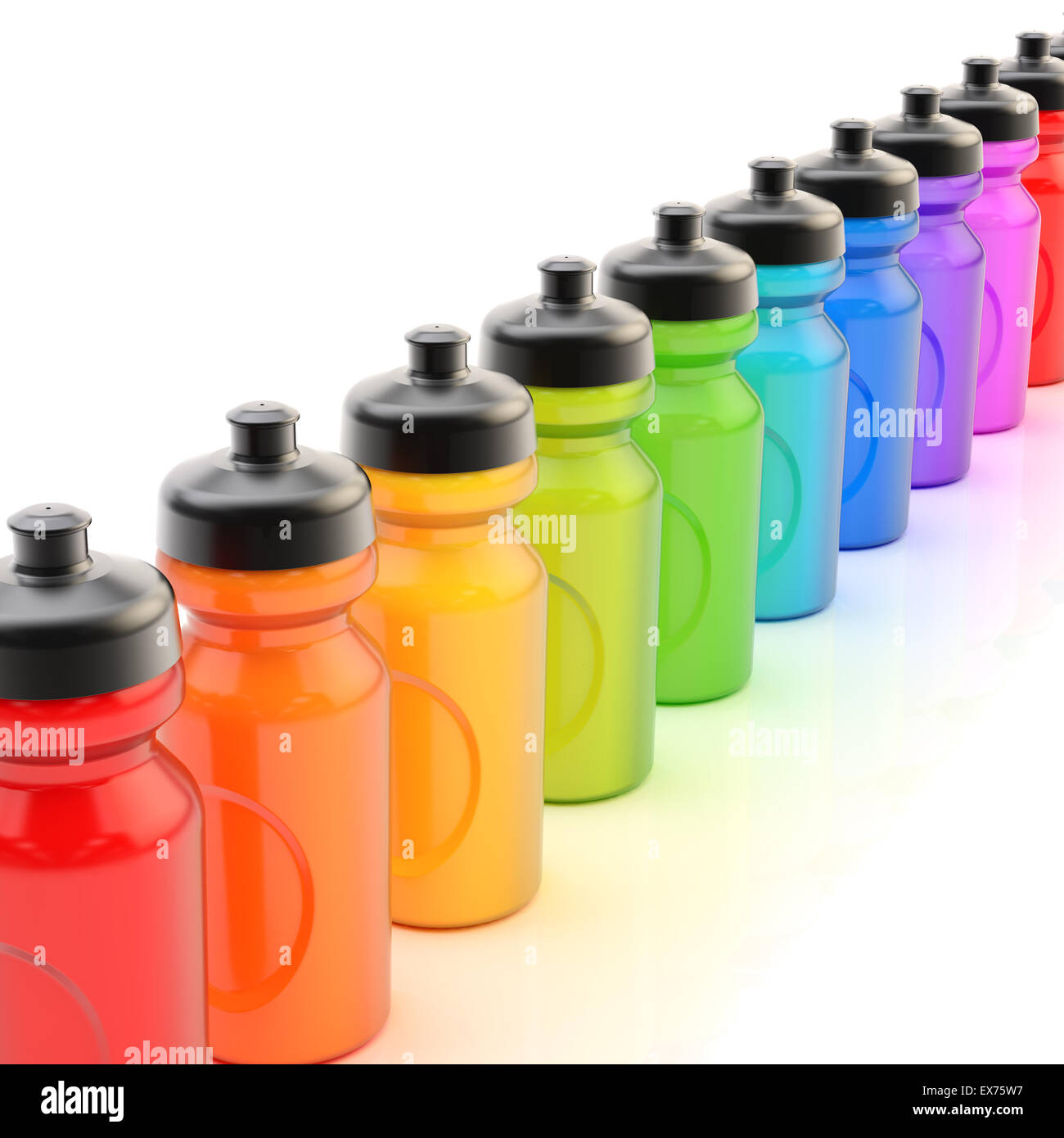 Line of plastic drinking bottles Stock Photo - Alamy