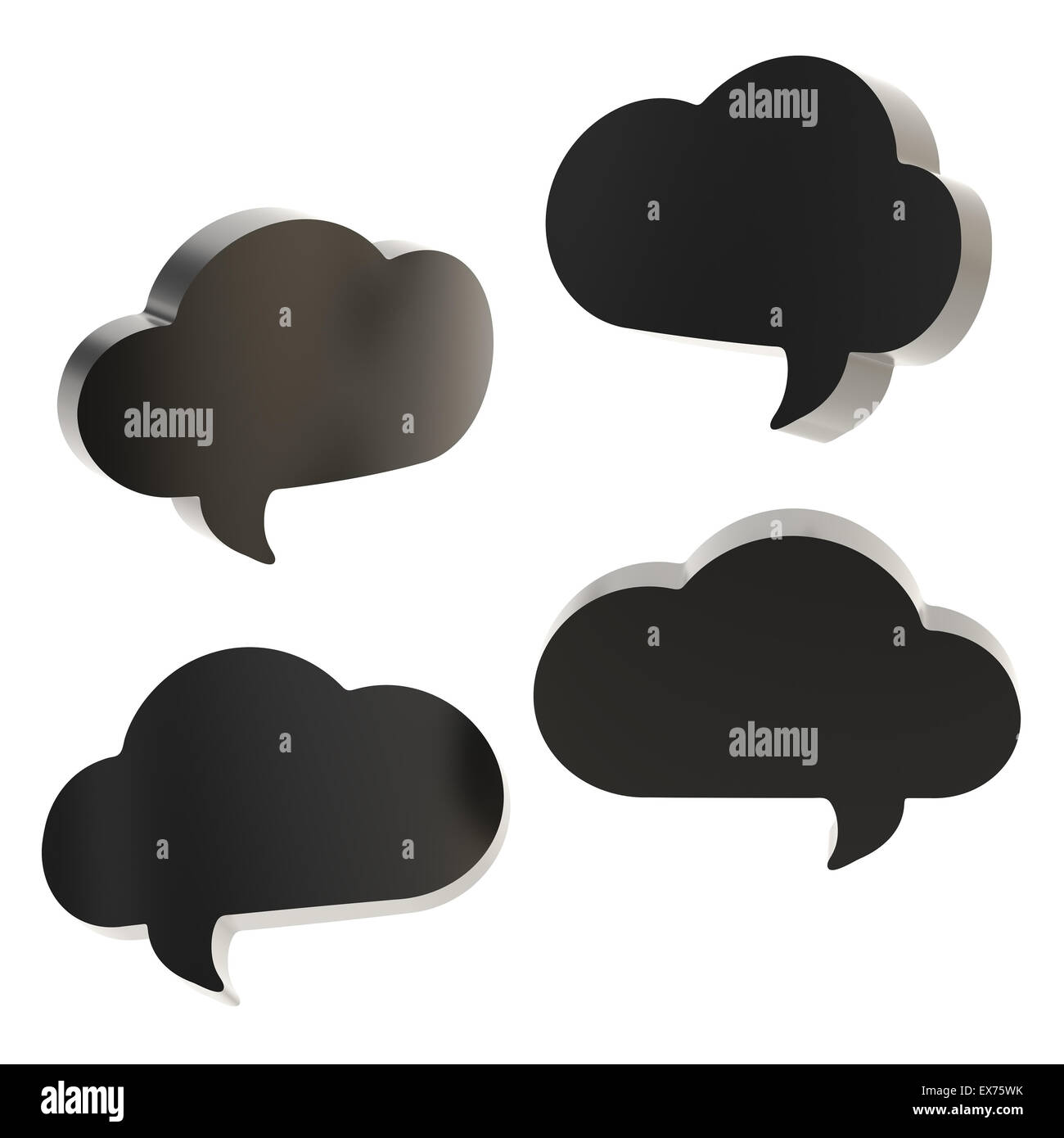 Cloud shaped text bubbles isolated Stock Photo - Alamy