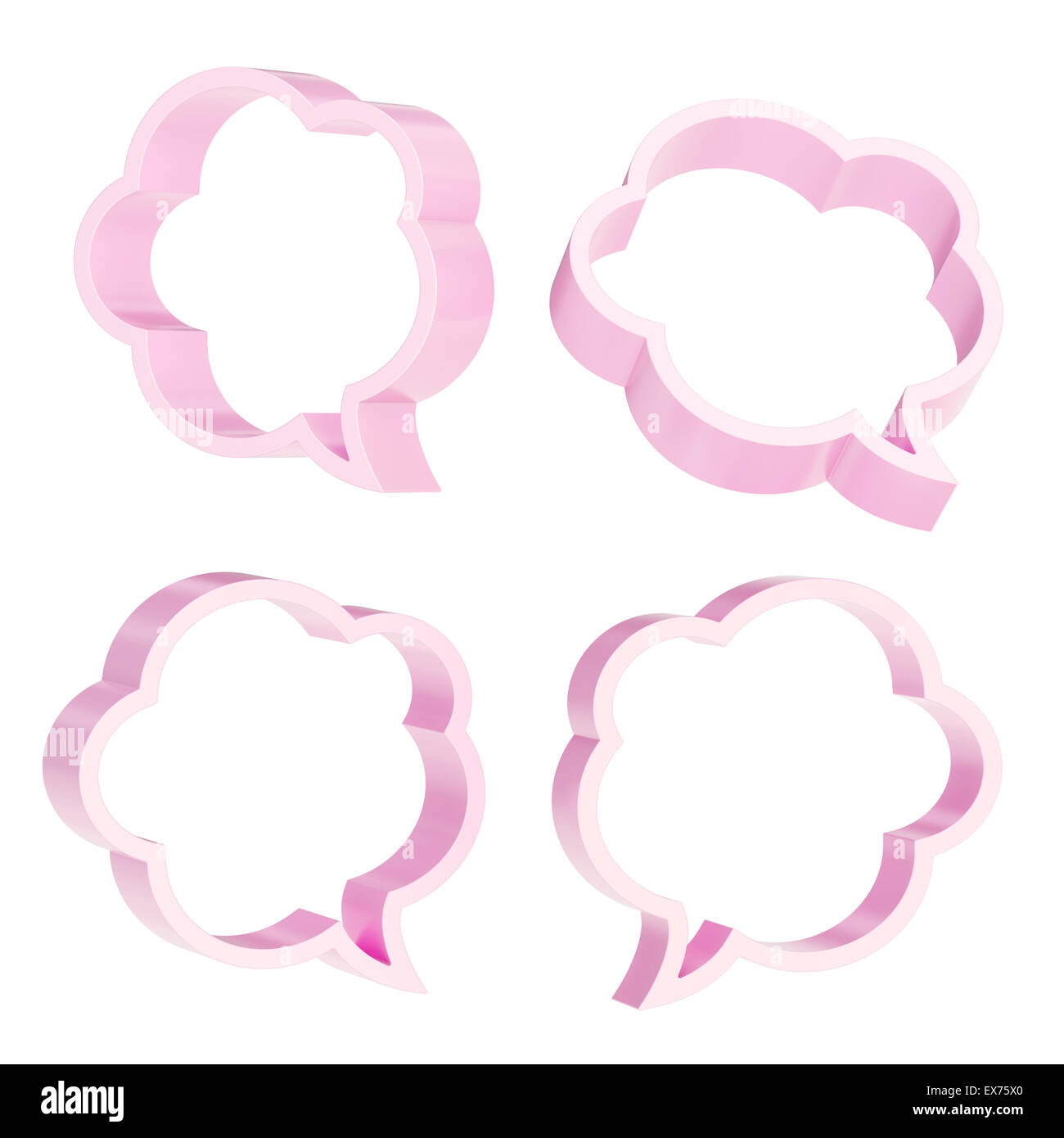 Cloud shaped text bubbles isolated Stock Photo - Alamy