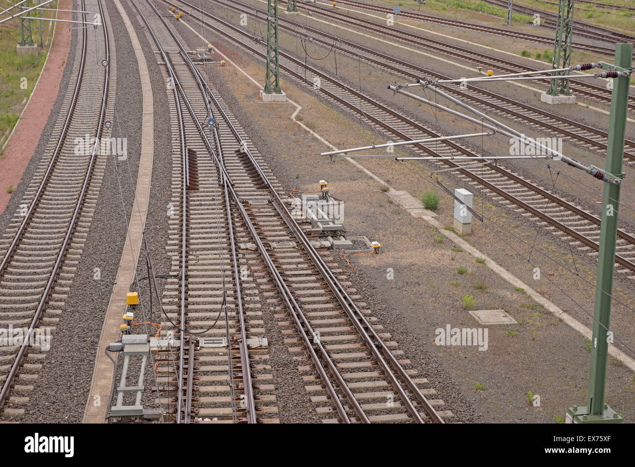 Railway tracks view from above Stock Photo - Alamy