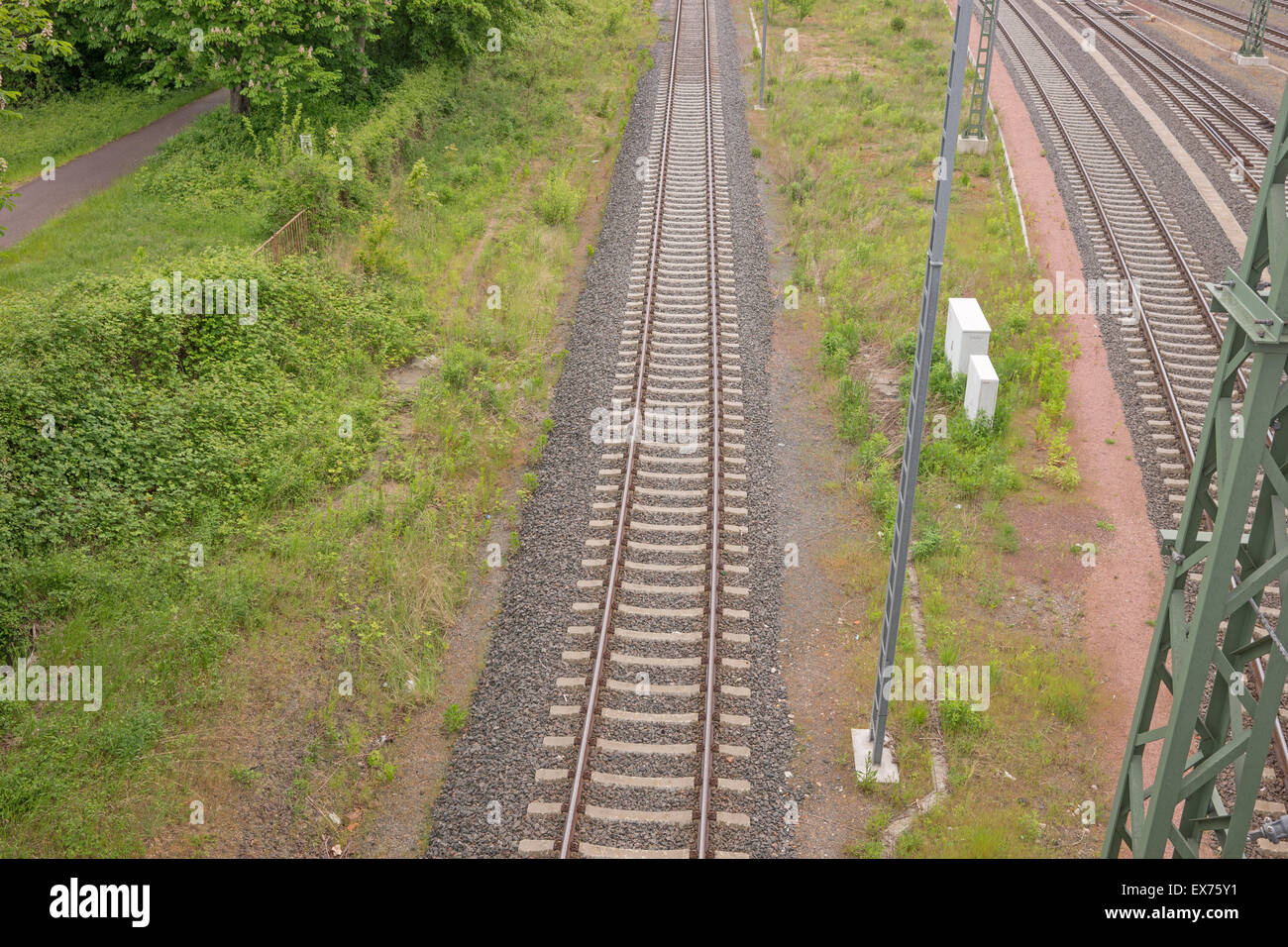 Railway tracks view from above Stock Photo - Alamy