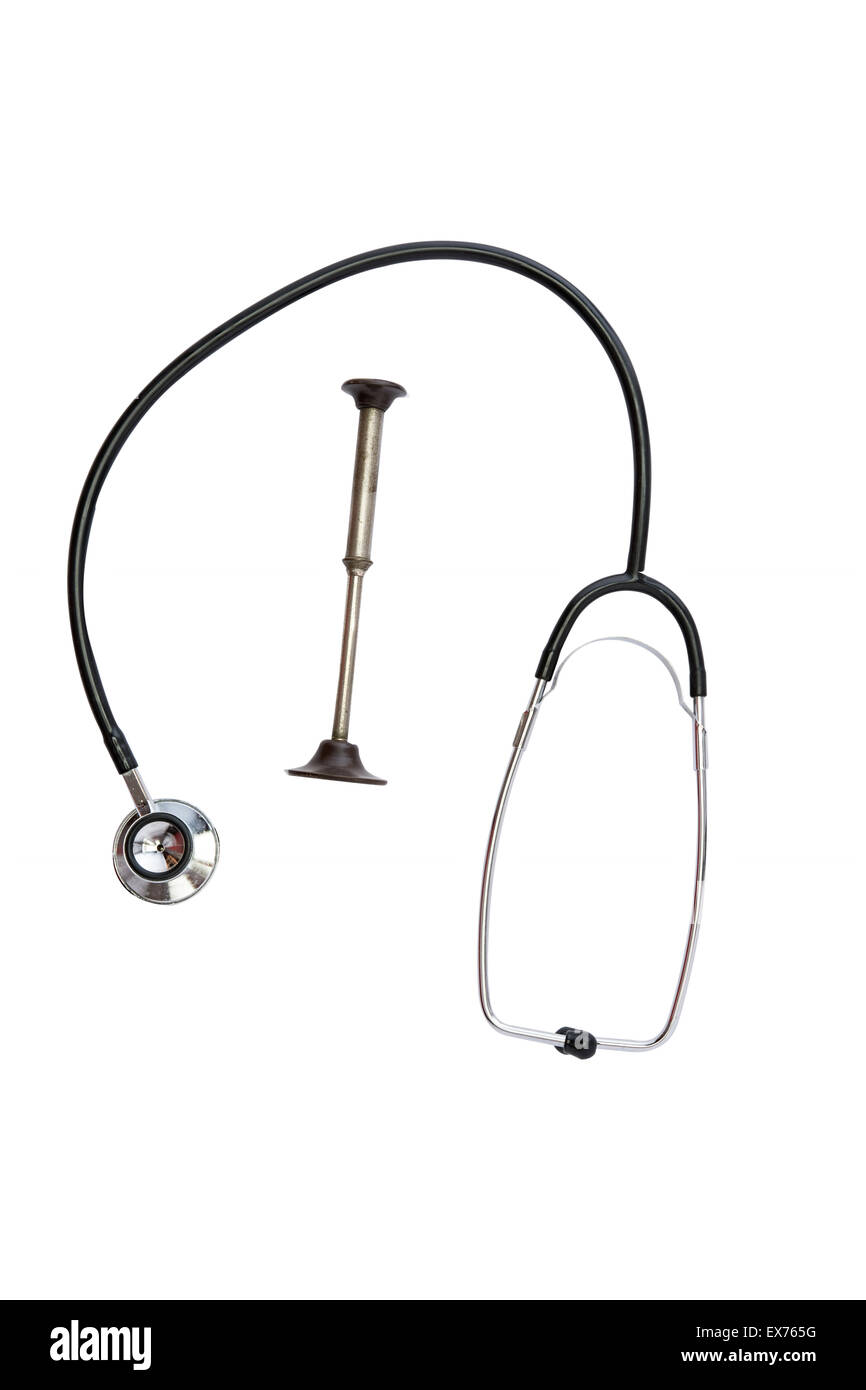 laennel binaural stethoscope over white background new versus ancient ...