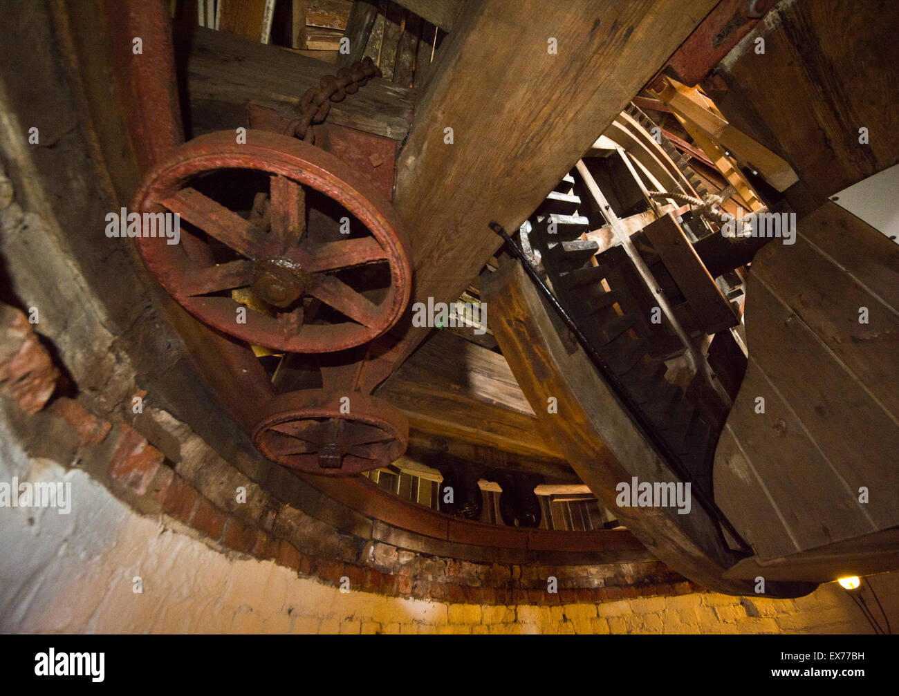 Interior windmill Bircham Stock Photo - Alamy