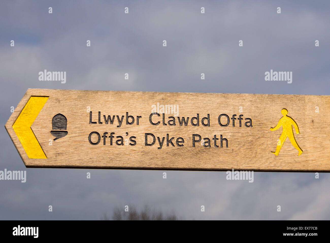 A footpath sign for the Offa's Dyke long distance footpath, near ...