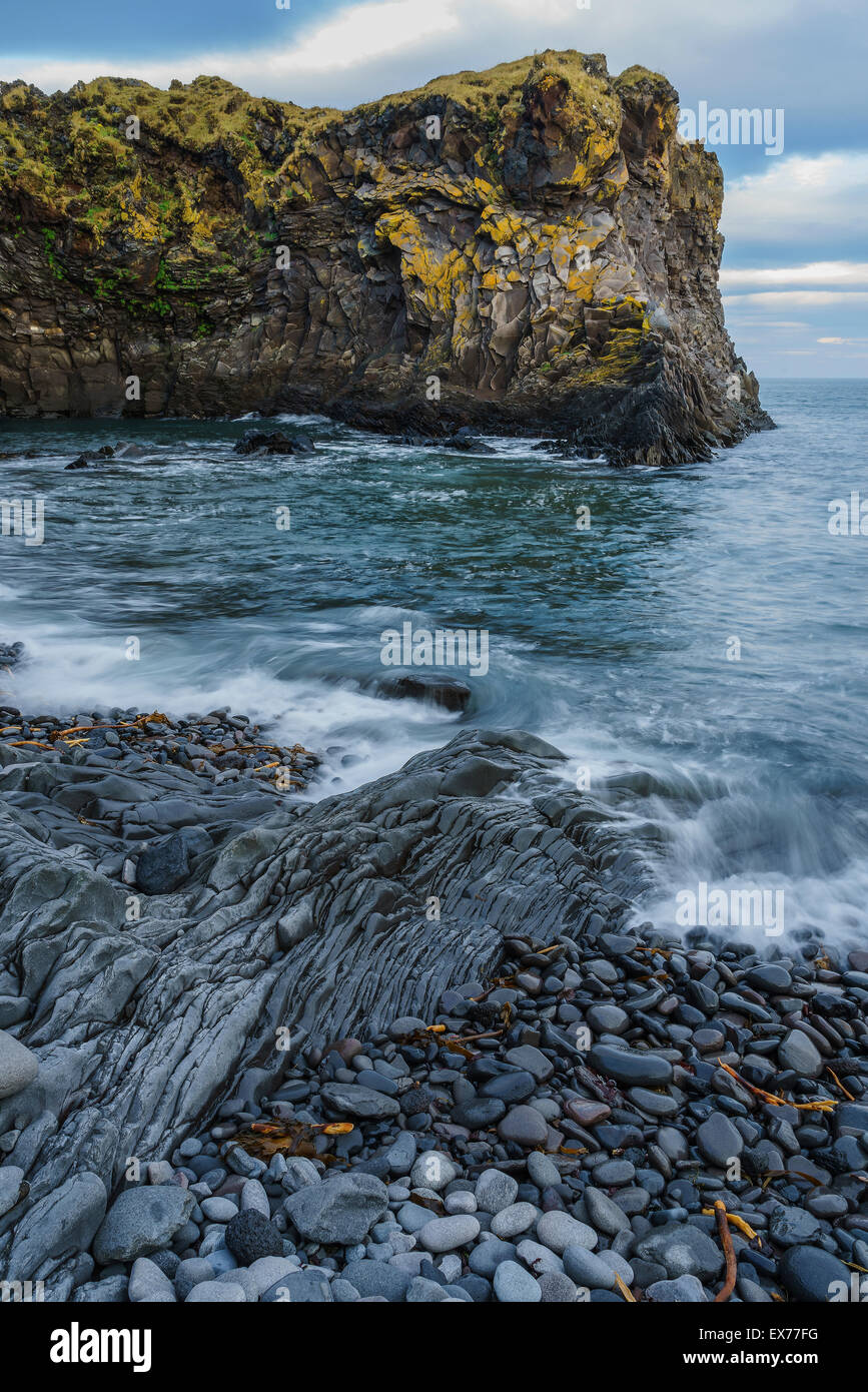 Rocky coastline at Hellnar, Snaefellnes Peninsula, Iceland Stock Photo ...