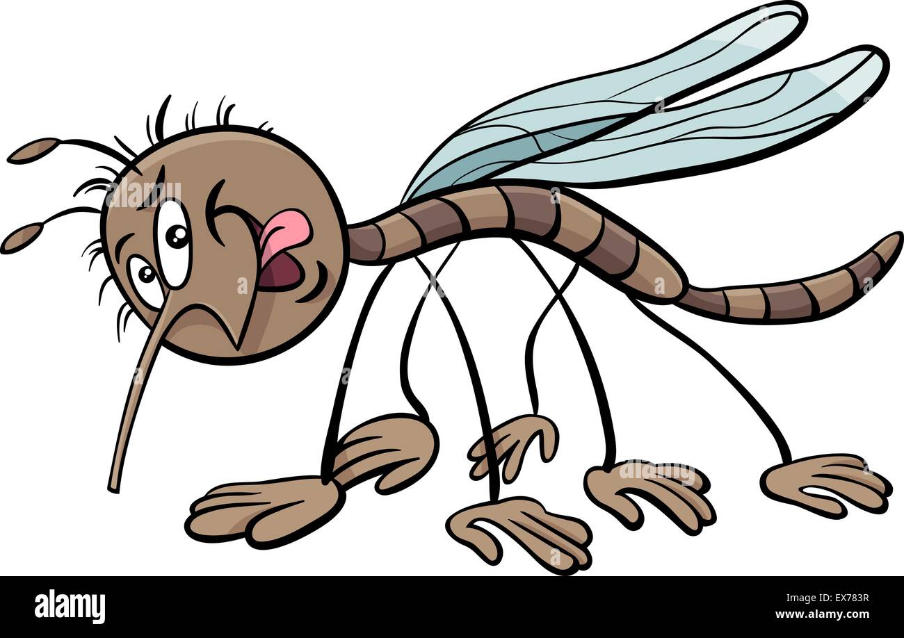 Cartoon Illustration of Mosquito Insect Character Stock Vector Image ...