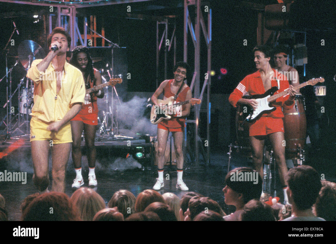 WHAM ! UK pop group on their Club Fantastic tour in 1983 with George ...