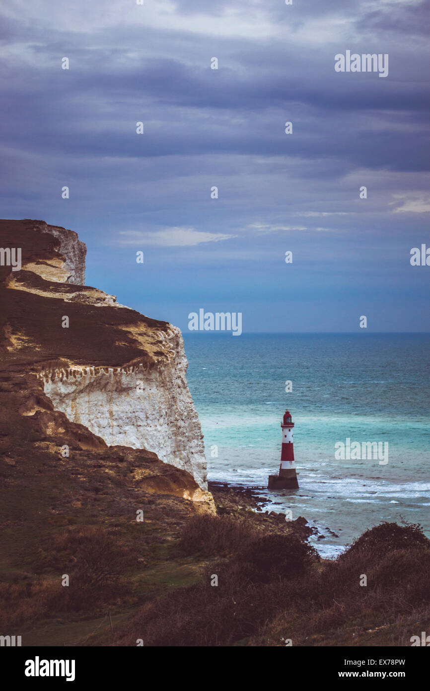 The white cliffs of Beachy Head and the lighthouse Stock Photo - Alamy