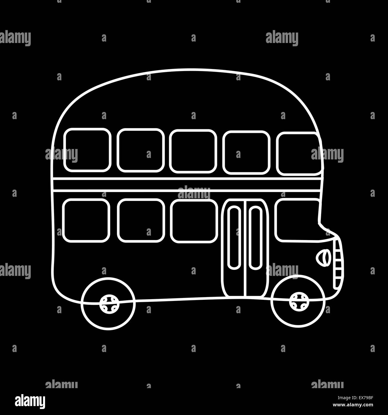 Symbol double-Decker bus black background Stock Vector Image & Art - Alamy