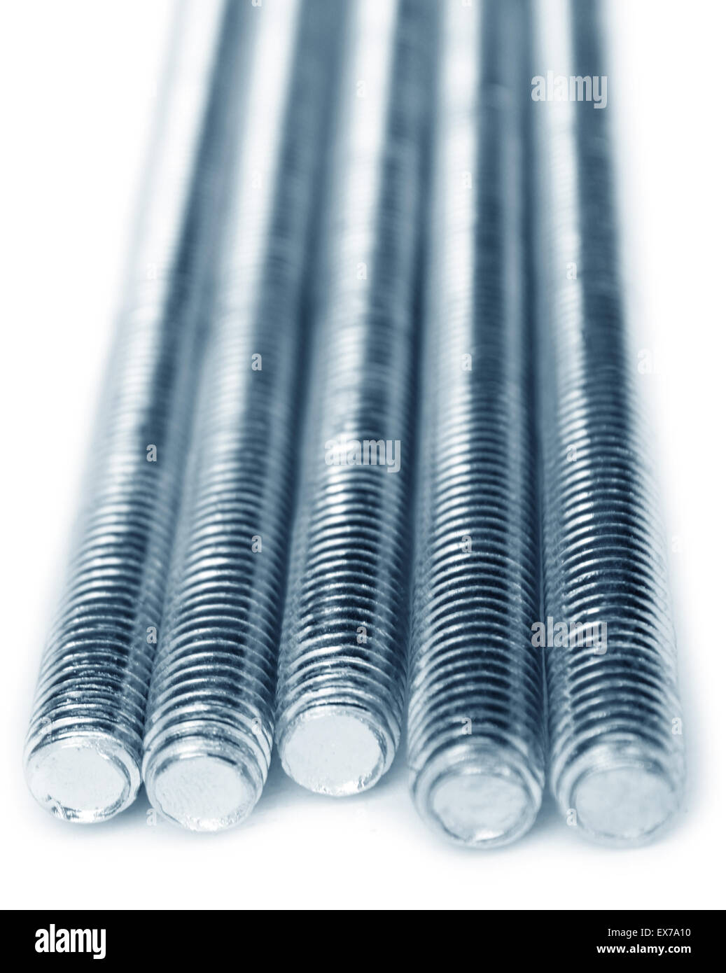 Metal studs with metric thread isolated on white background Stock Photo ...