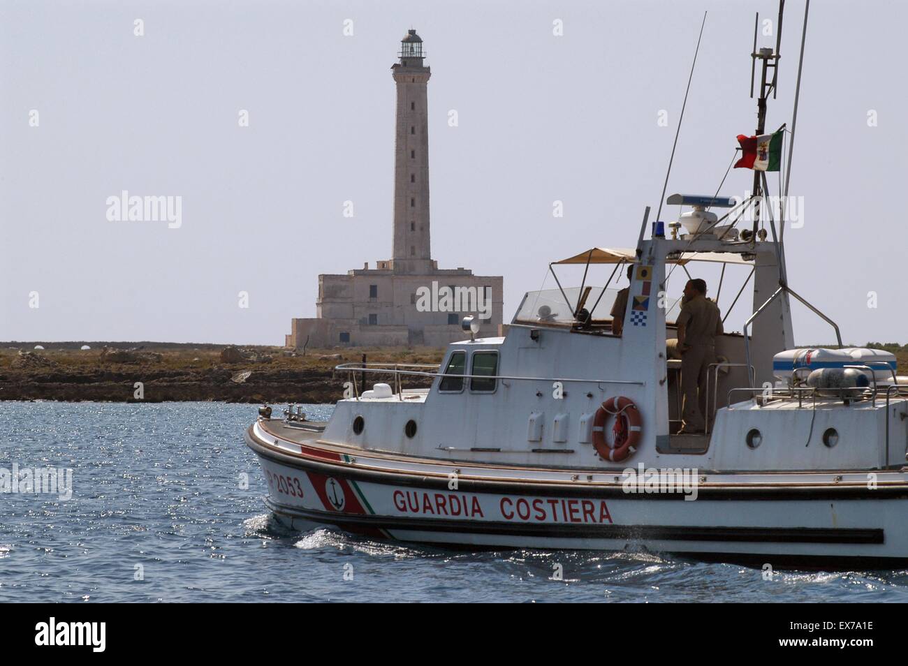 Italy, region Apulia, the lighthouse of Gallipoli Stock Photo - Alamy