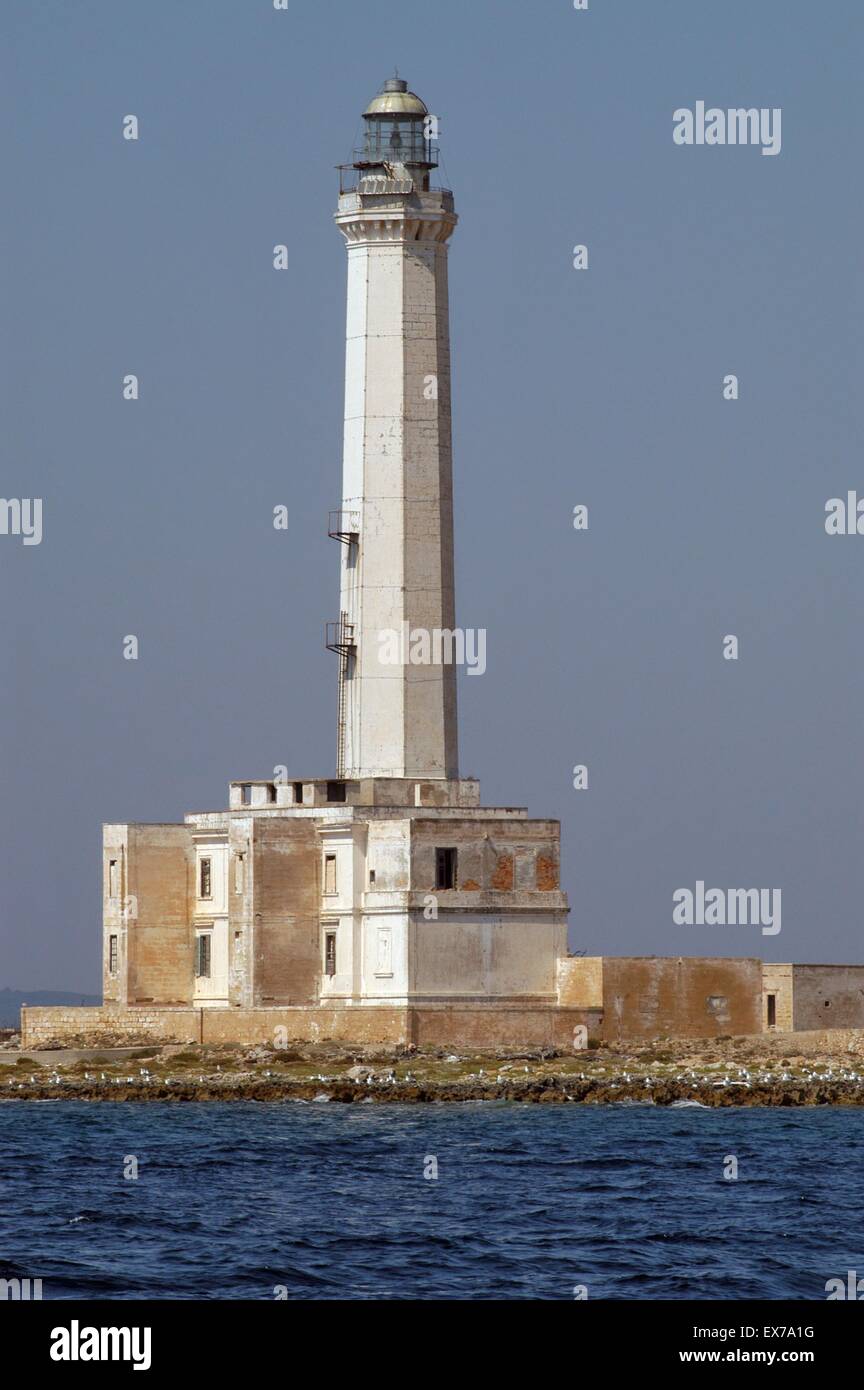 Italy, region Apulia, the lighthouse of Gallipoli Stock Photo - Alamy