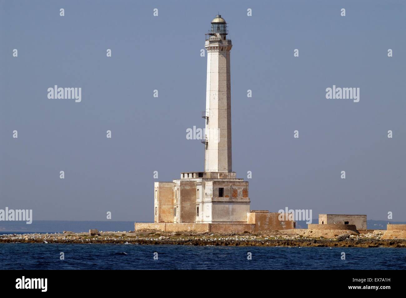 Italy, region Apulia, the lighthouse of Gallipoli Stock Photo - Alamy