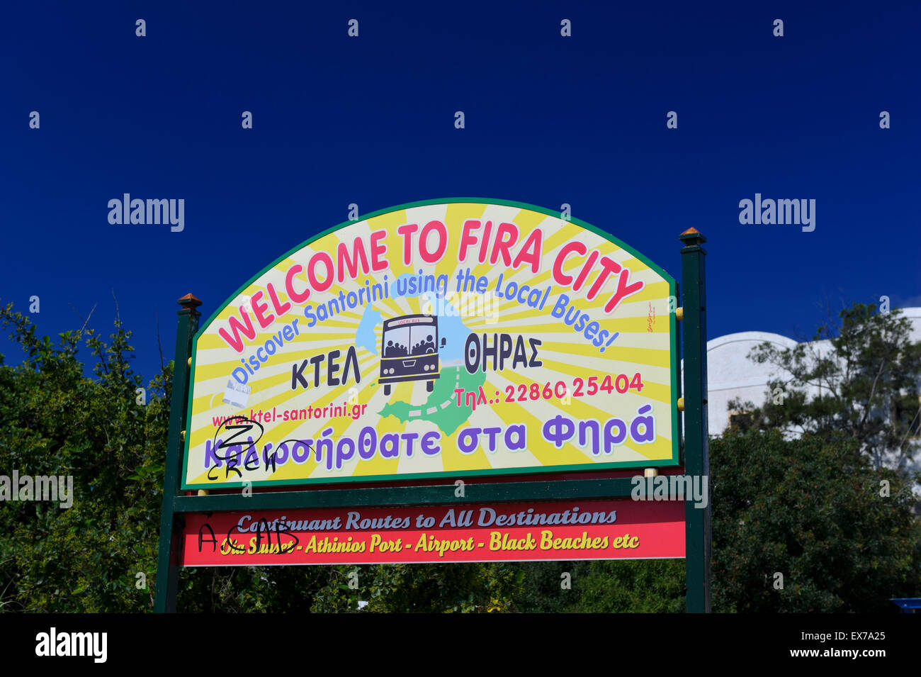 Santorini sign hi-res stock photography and images - Alamy