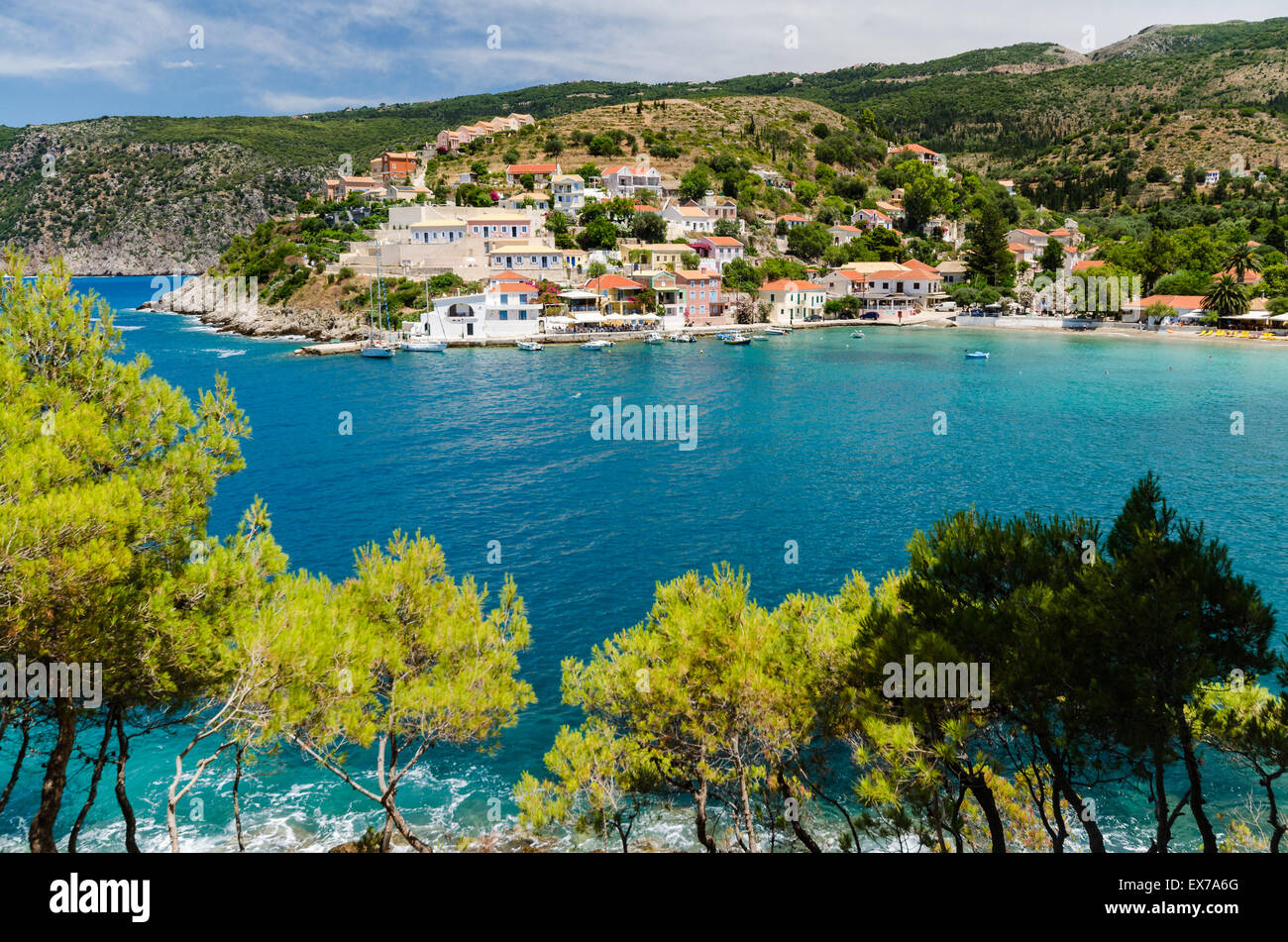 assos village as seen from the path to the old fortress Stock Photo - Alamy