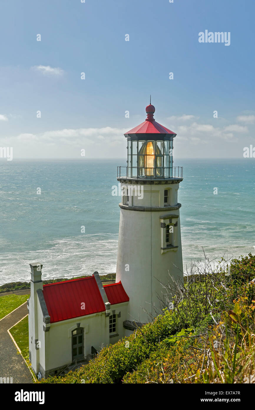 Heceta Head Lighthouse (State Park) and workroom, Oregon USA Stock ...