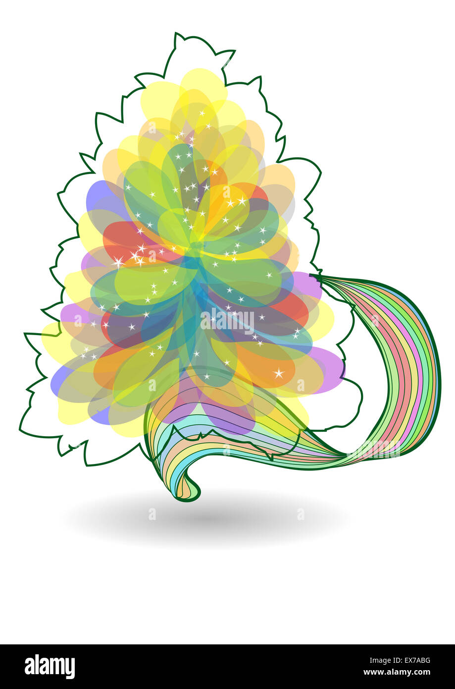 multicolor christmas tree isolated on a white background Stock Photo ...