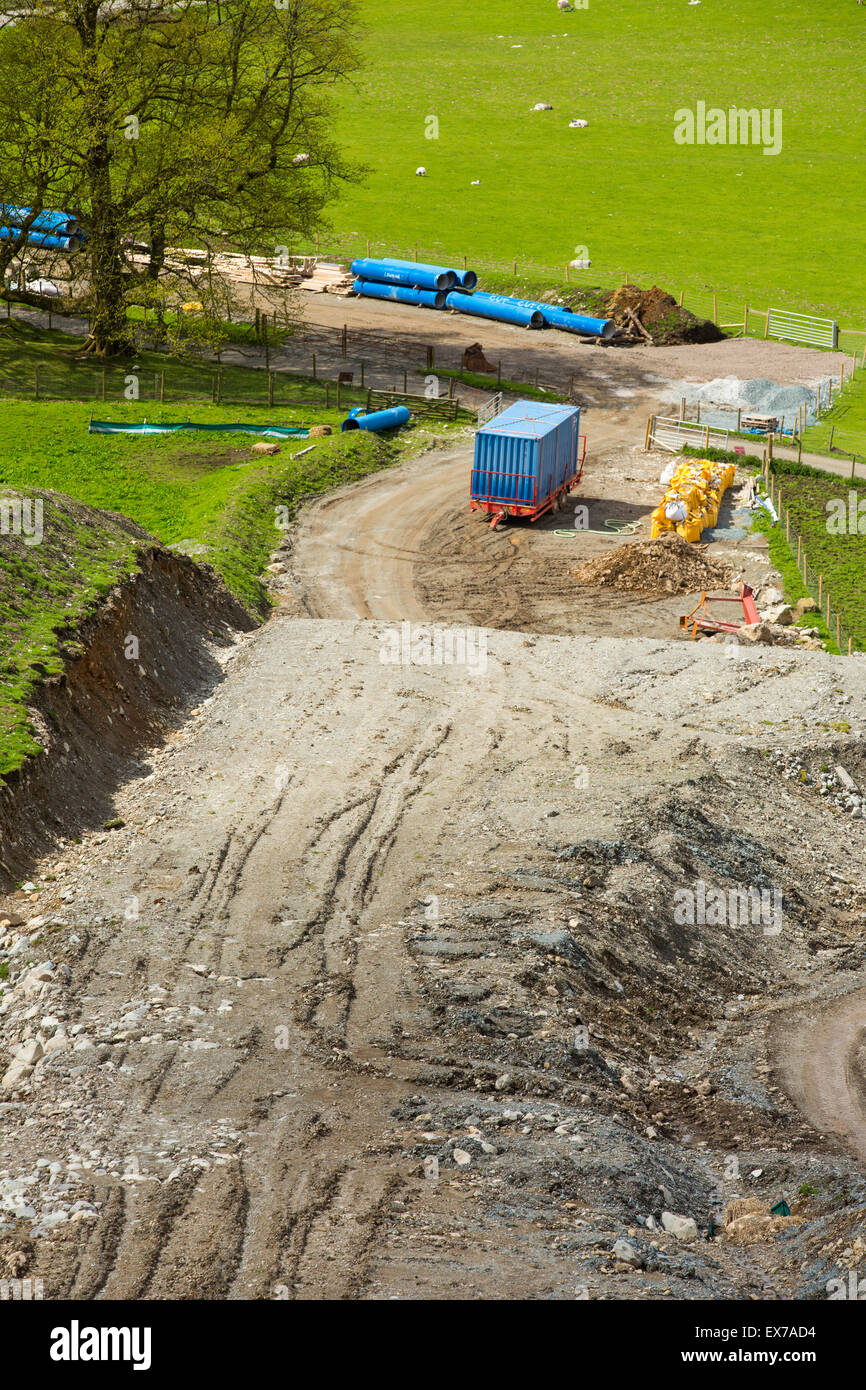 Construction work on the Scandale Beck hydro scheme above, Ambleside in ...
