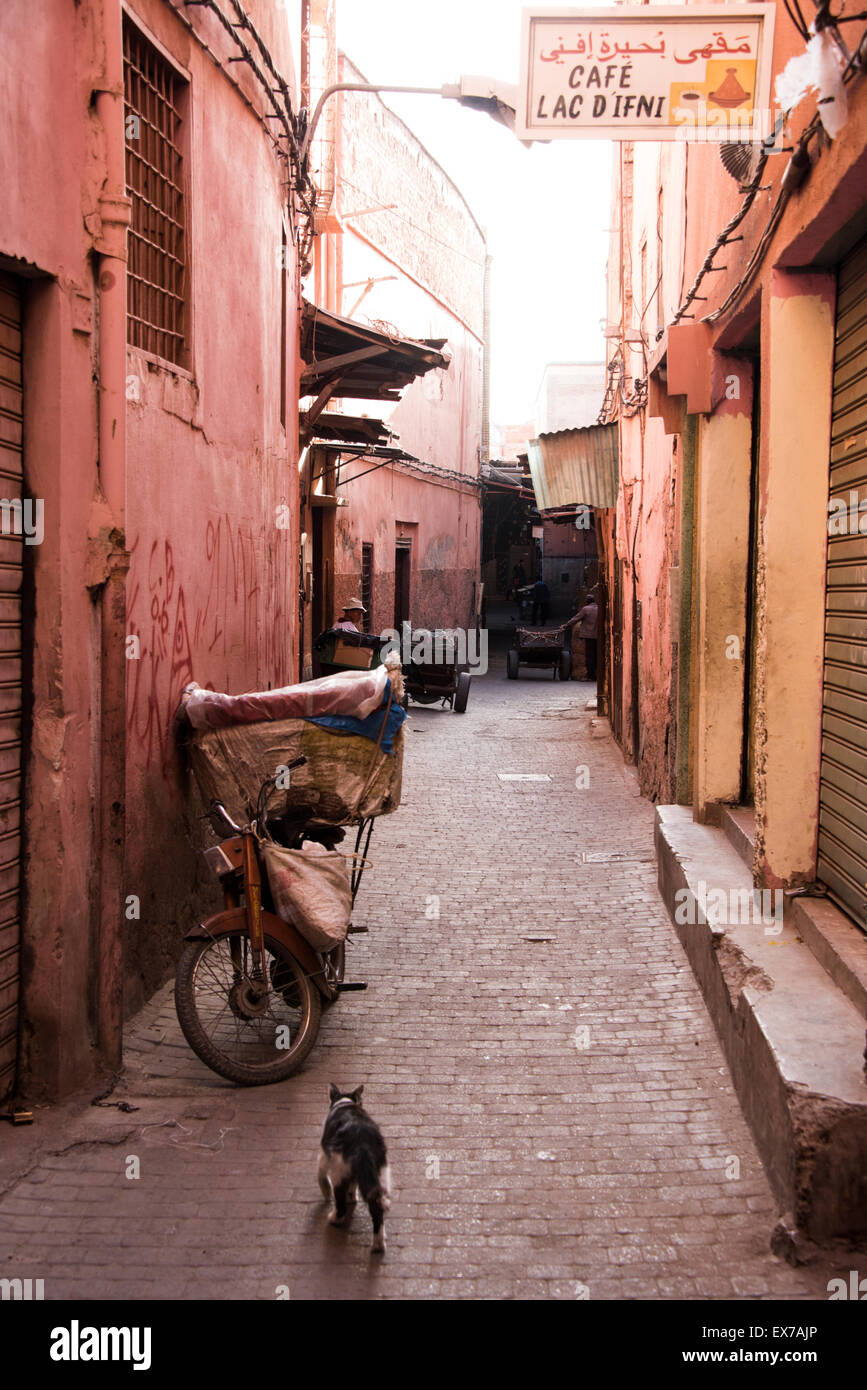 Typical Street Scene of Marrakech, Morocco Stock Photo - Alamy