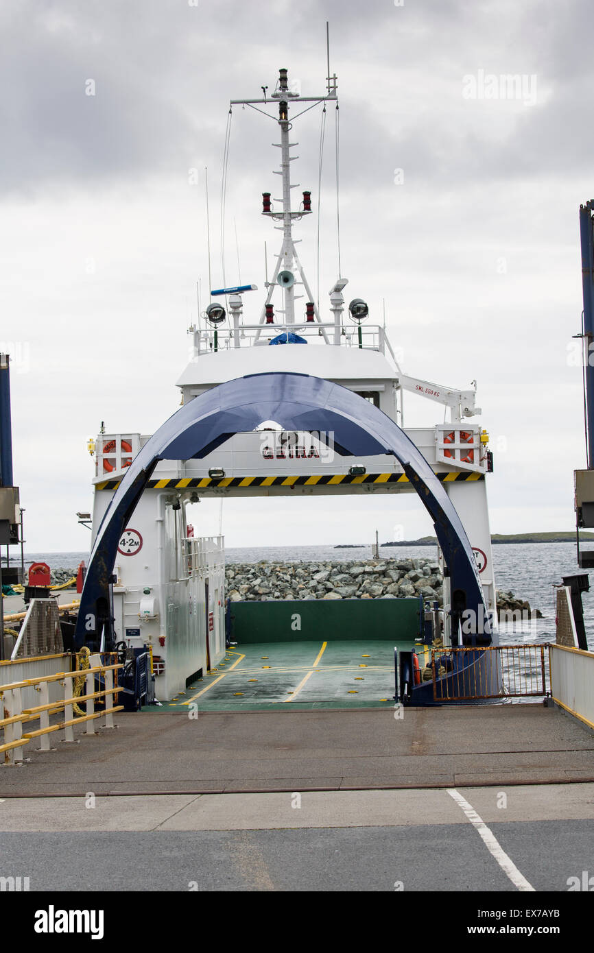 The "Geira" inter-island ferry running between Unst and Fetlar ...