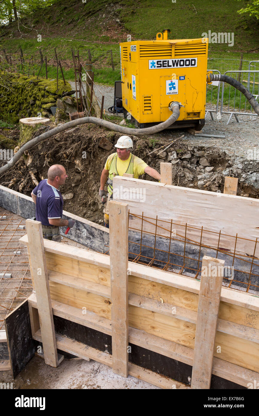 Construction work on the Scandale Beck hydro scheme above, Ambleside in ...