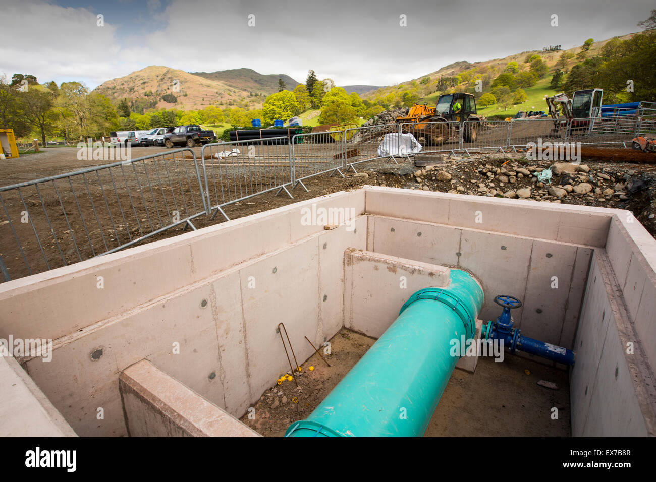Construction work on the Scandale Beck hydro scheme above, Ambleside in ...
