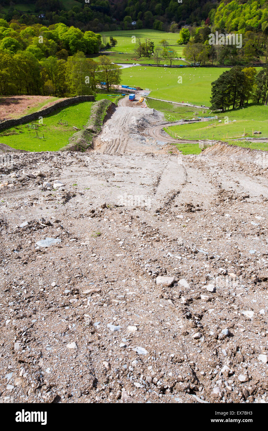 Construction work on the Scandale Beck hydro scheme above, Ambleside in ...