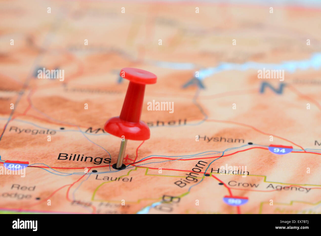 Billings montana map hi-res stock photography and images - Alamy