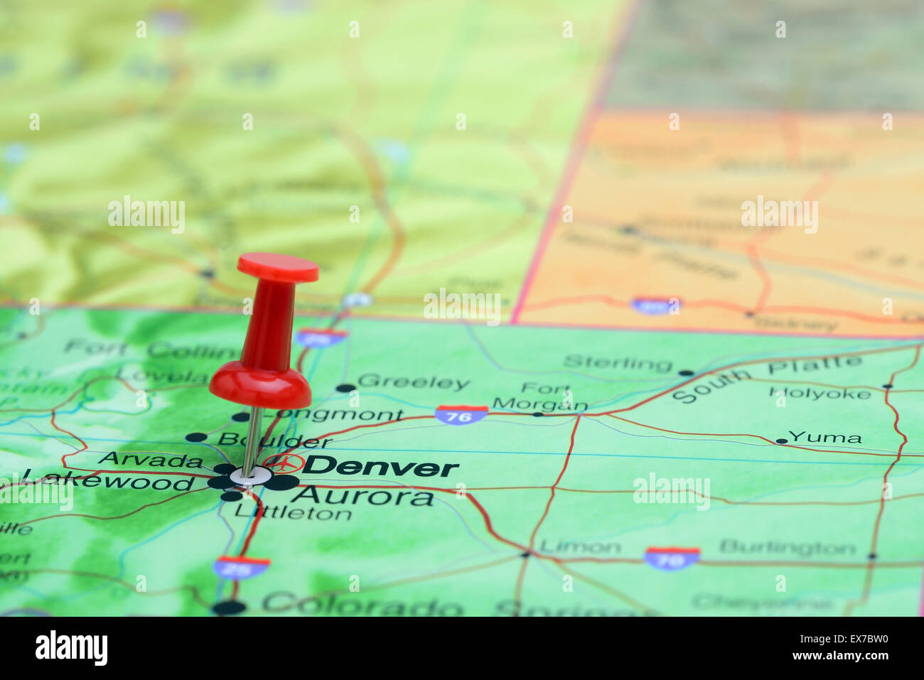 Denver map hi-res stock photography and images - Alamy