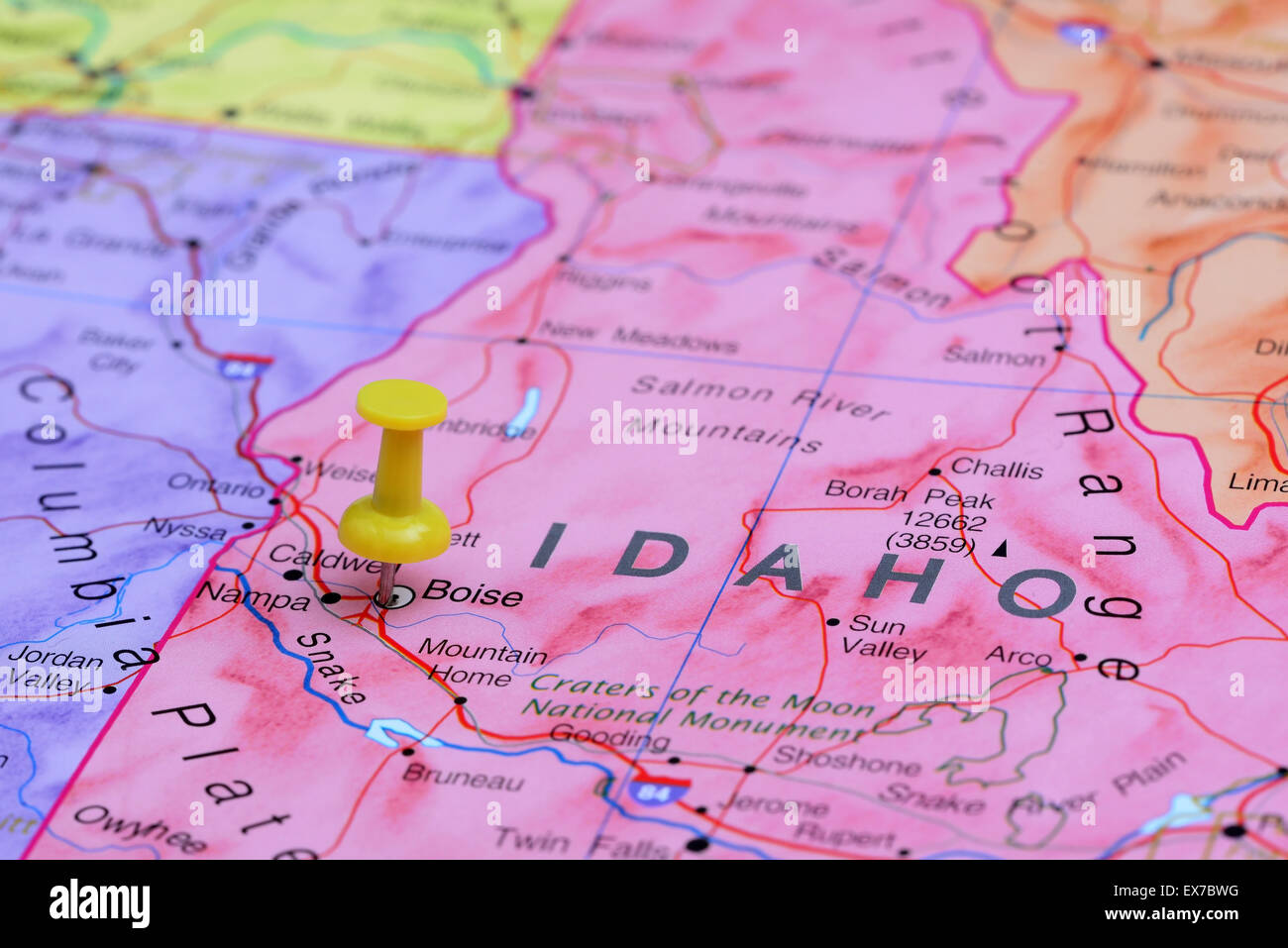 Boise on a map hi-res stock photography and images - Alamy