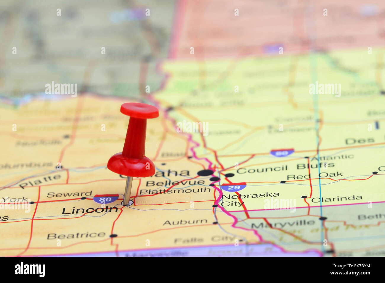 Lincoln map hi-res stock photography and images - Alamy