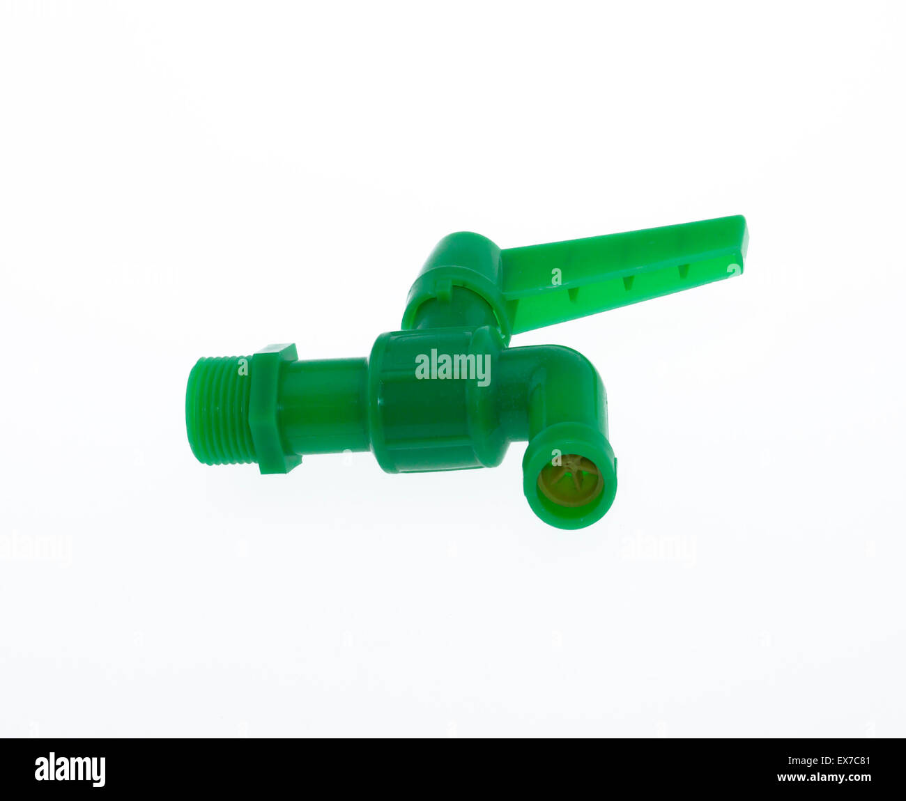 New Plastic faucets isolated on white background Stock Photo - Alamy