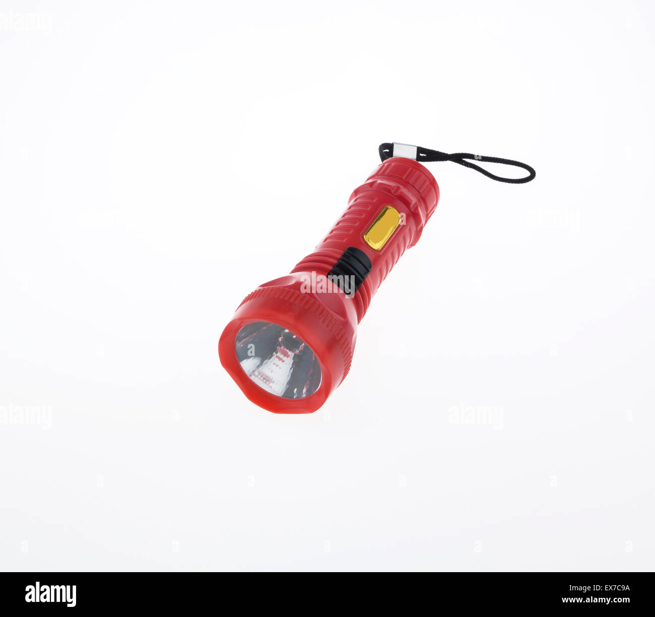 new flashlight red isolated on white background Stock Photo - Alamy