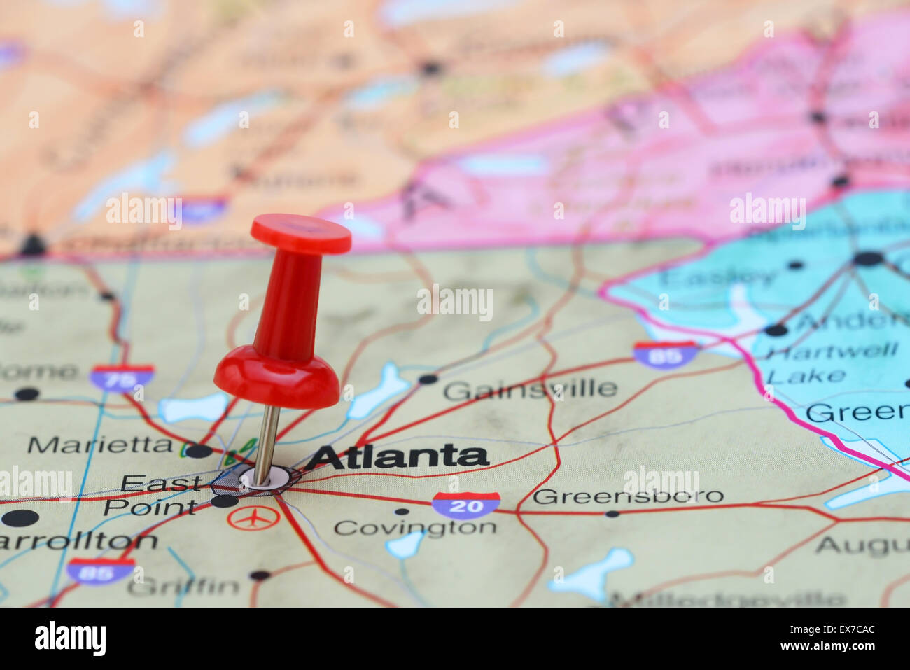 Map of atlanta georgia hi-res stock photography and images - Alamy