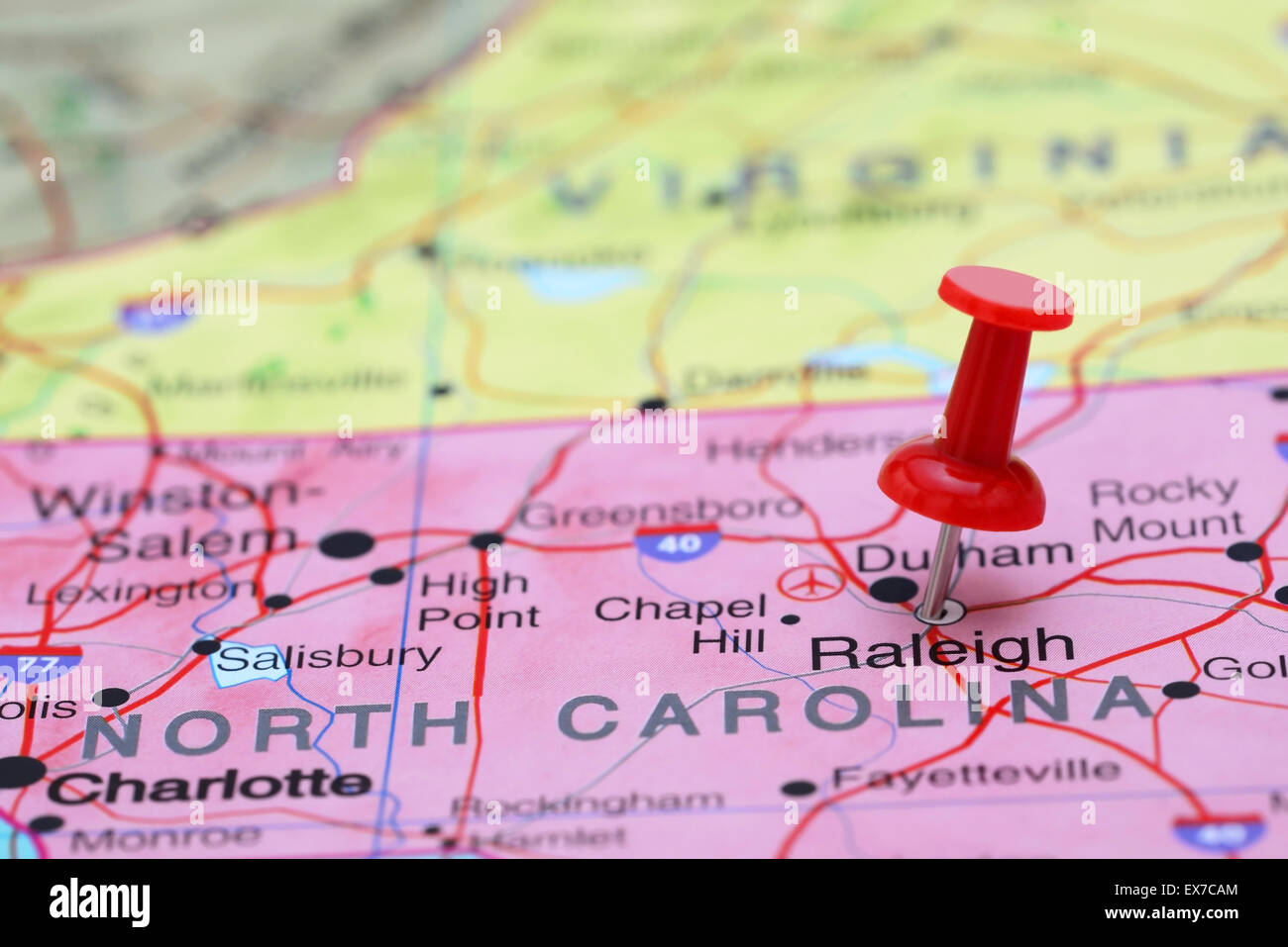 Raleigh map hi-res stock photography and images - Alamy
