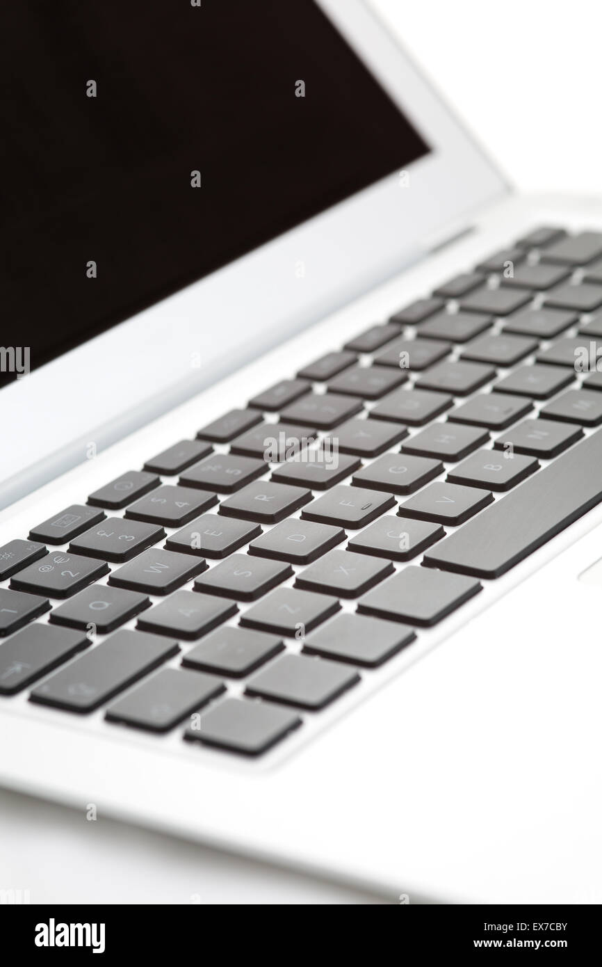 Laptop Computer At an Angle Close Up Shallow Depth of Field Stock Photo ...