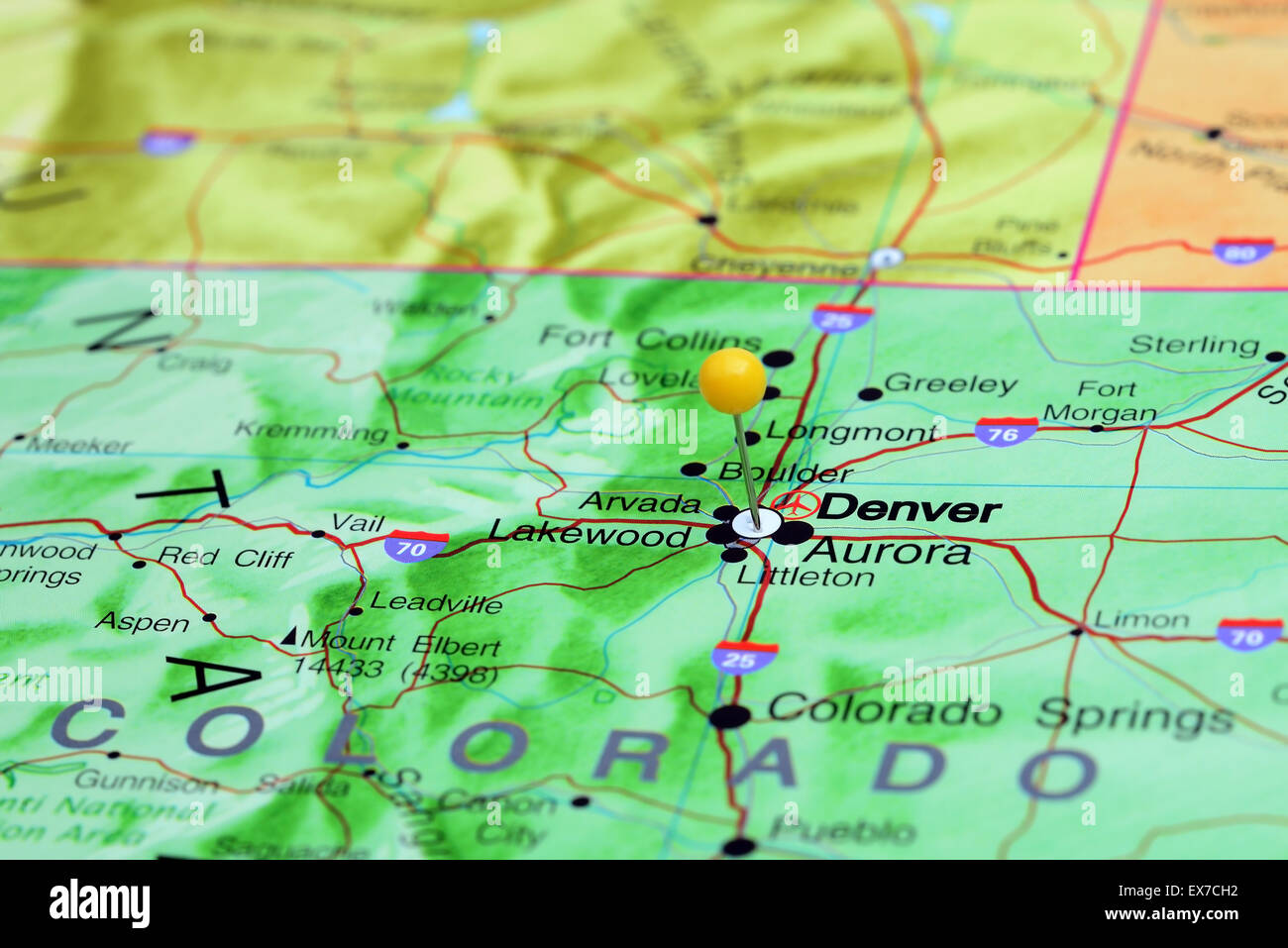Denver map hi-res stock photography and images - Alamy