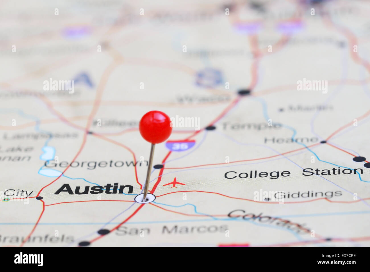 Map of austin texas hi-res stock photography and images - Alamy