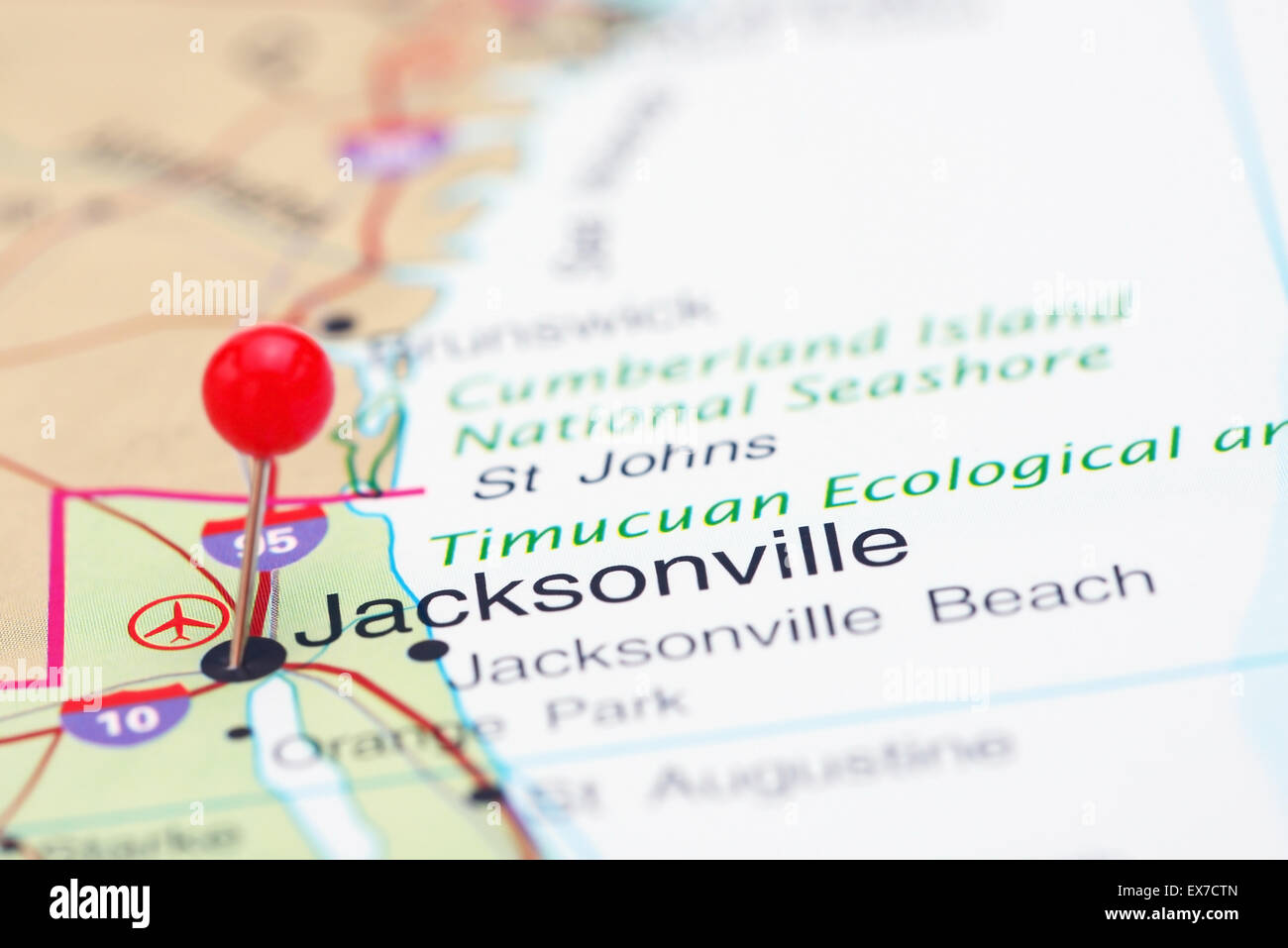 Jacksonville map hi-res stock photography and images - Alamy