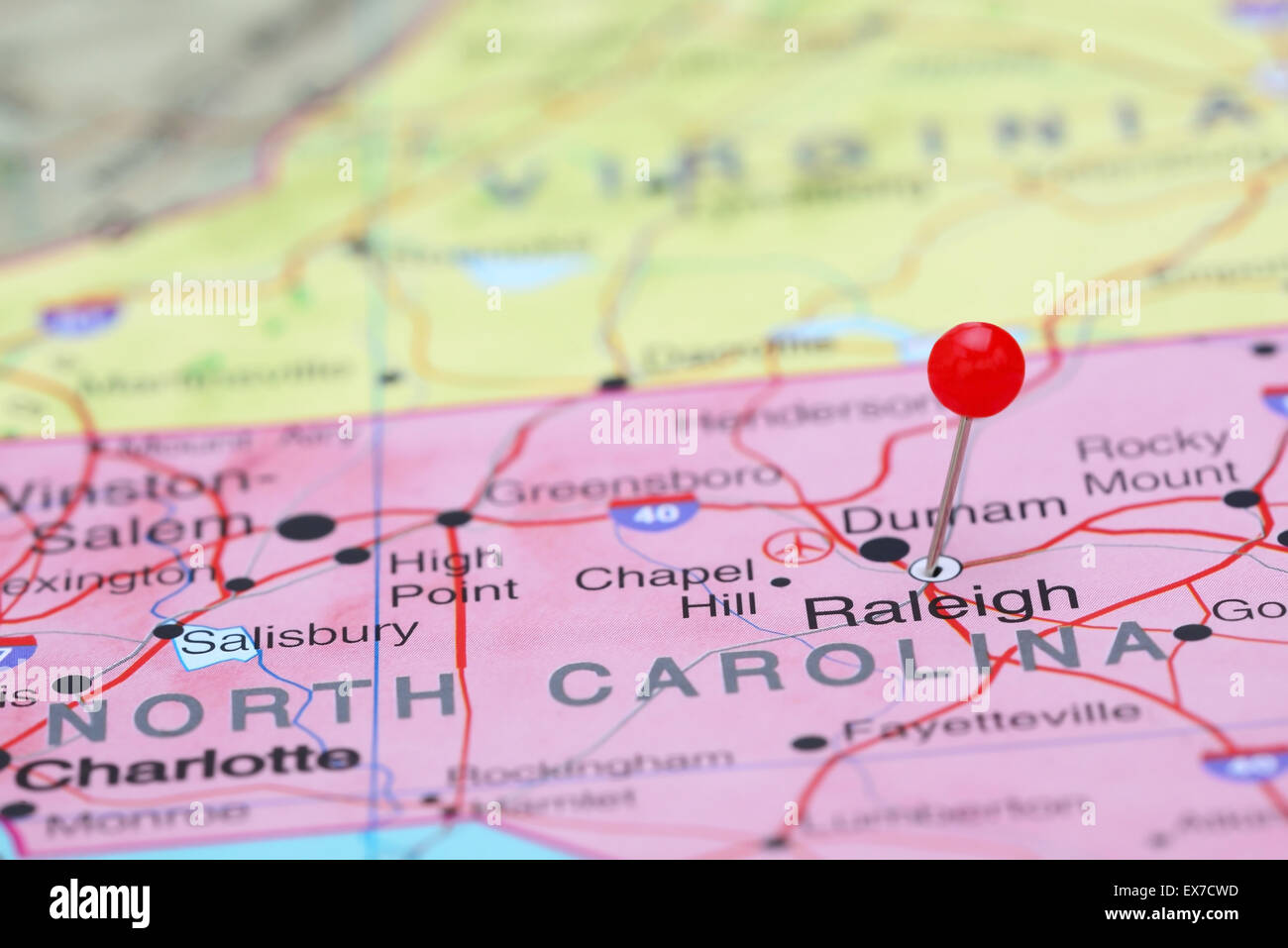 Raleigh map hi-res stock photography and images - Alamy