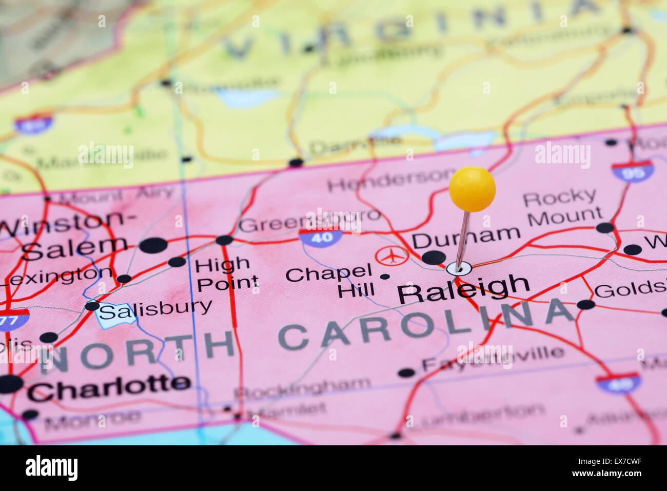Raleigh map hi-res stock photography and images - Alamy