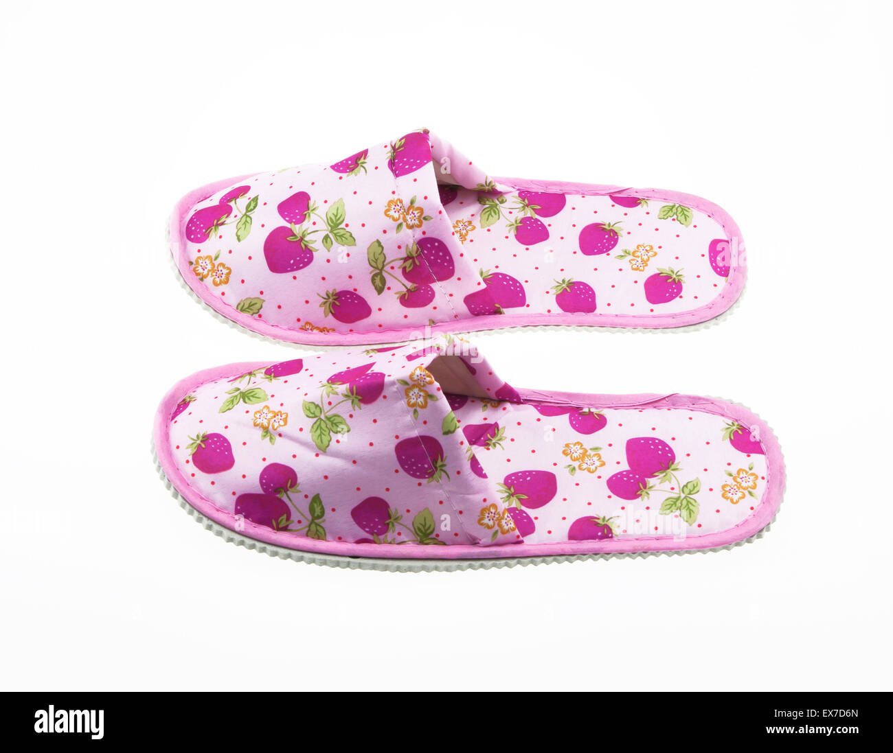 New Fabric Slippers isolated on white background Stock Photo - Alamy