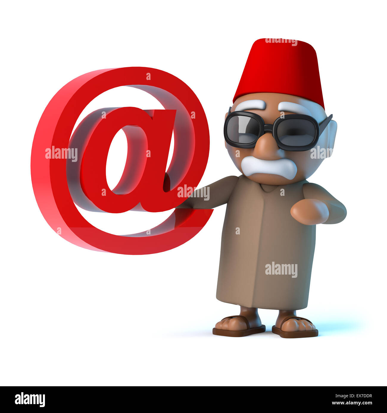 3d render of a Moroccan with an email address symbol Stock Photo - Alamy