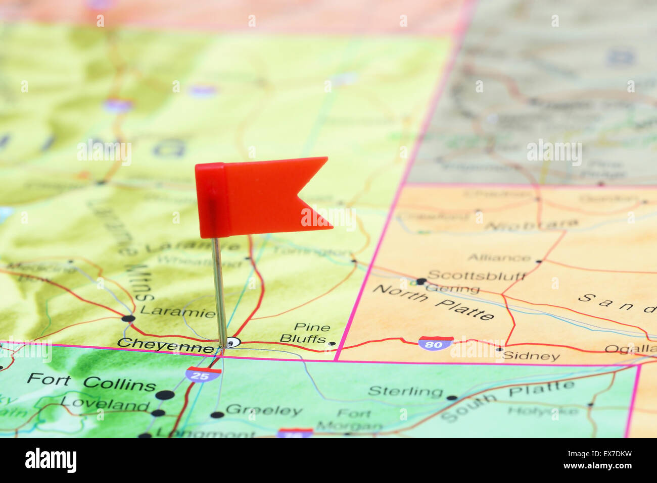 Map of cheyenne hi-res stock photography and images - Alamy